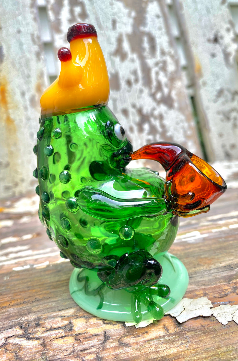 Glass the frog king pipe, hand made pipe, HP060KT – Apollo Glassworks