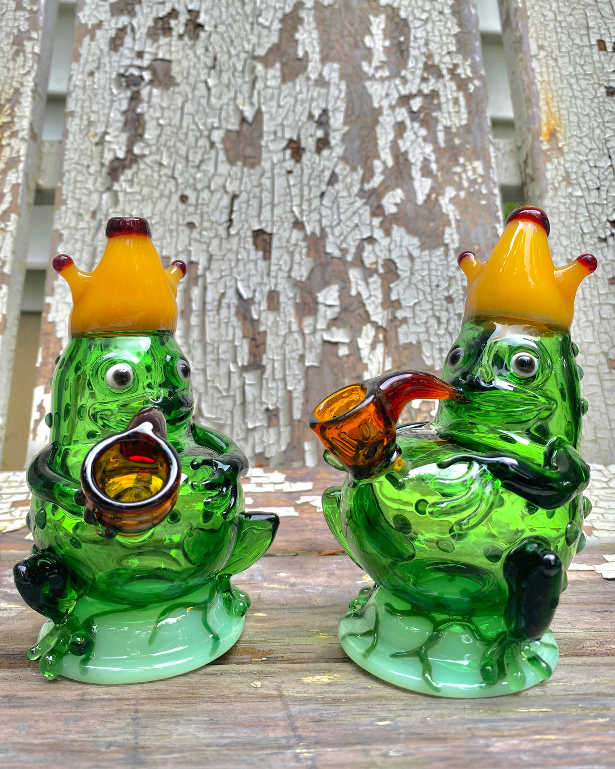 Glass the frog king pipe, hand made pipe, HP060KT – Apollo Glassworks