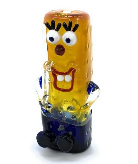 Glass Spongebob Pipe, Hand Blown Pipe, HP119 – Apollo Glassworks